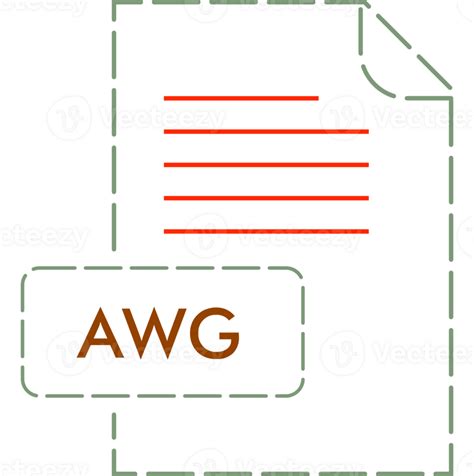 Awg File Format Icon Rounded Dashed Outline 66497516 Png