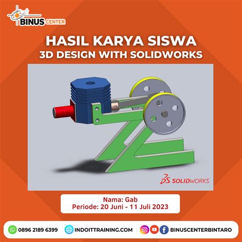 hasil karya 3d design with solidworks binus center bintaro binus center