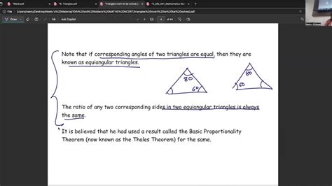Class 10 Maths Ncert Chapter 6 Triangles Exercise 6 1 And 6 2 Bpt Theorem Examples 1 2