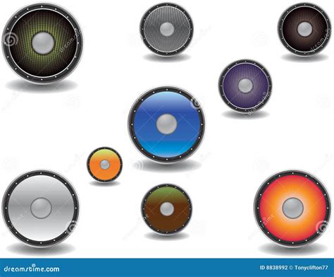 Colorful Vector Speaker Set Stock Vector Illustration Of Stylish Energy 8838992