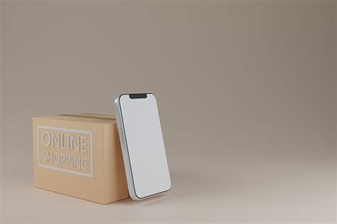 소포 상자 배달과 스마트 폰 빈 디스플레이 빠른 배송 서비스배달 및 쇼핑 온라인 개념3d 렌더링 일러스트레이션을 위한 개념 3차원 형태에 대한 스톡 사진 및 기타 이미지