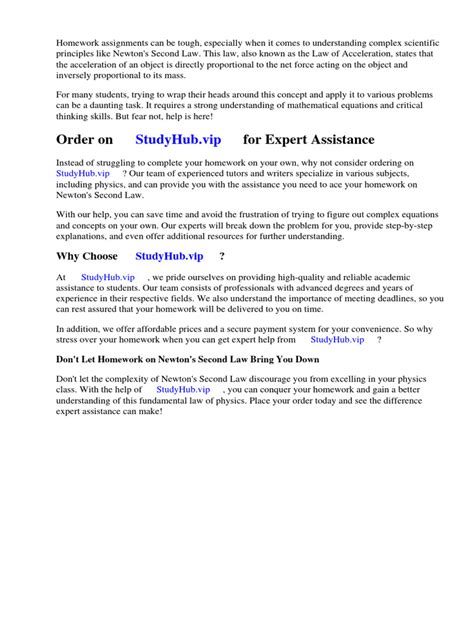 Homework Newtons Second Law Pdf Force Newtons Laws Of Motion