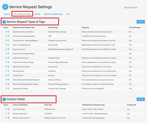 Service Requests How To Add Edit Custom Fields Condo Control English
