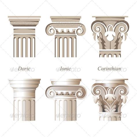 Columns In Different Styles Cultural Architecture Ancient Greek