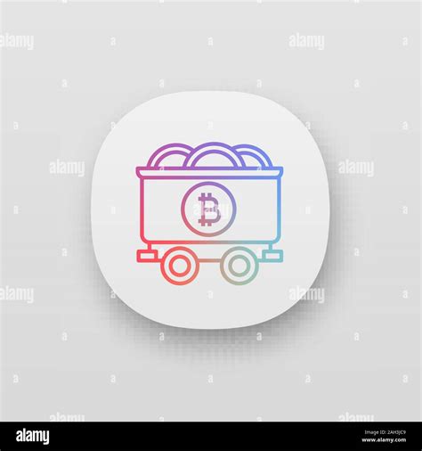 Bitcoin Mining Business App Icon Mine Cart With Bitcoin Coins Cryptocurrency Uiux User