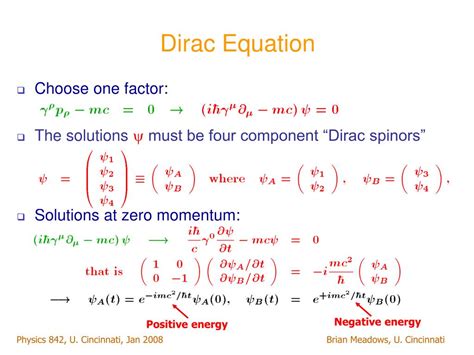 Ppt The Dirac Equation Powerpoint Presentation Free Download Id