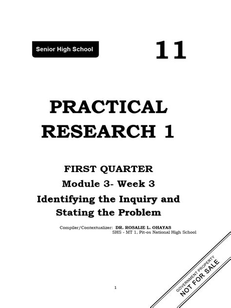 Quarter 1 Module 3 Practical Research 1 Edtd Pdf Qualitative Research Learning
