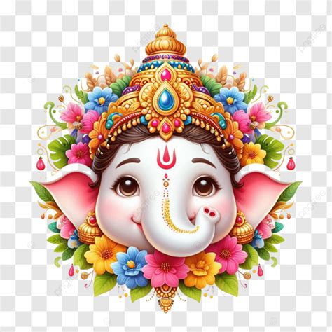 힌두교 신 가네샤의 귀여운 얼굴 귀여운 작은 코끼리 힌두교 신 Png 일러스트 및 이미지 에 대한 무료 다운로드 Pngtree