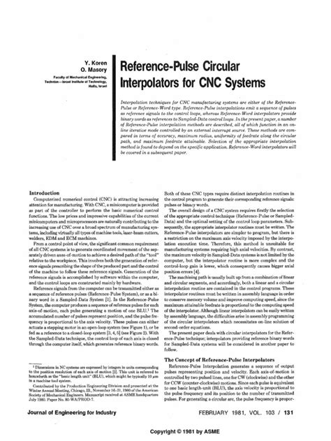 Reference Pulse Circular Interpolators For Cmc Systems Pdf Numerical Control Interpolation