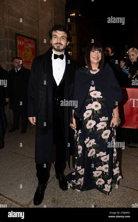 Arrivals Of Characters Before La Scala In Milan In The Photo Cristina