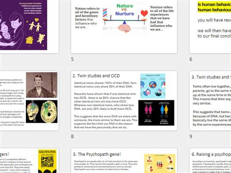 Psychology Introduction To Nature Vs Nurture Teaching Resources