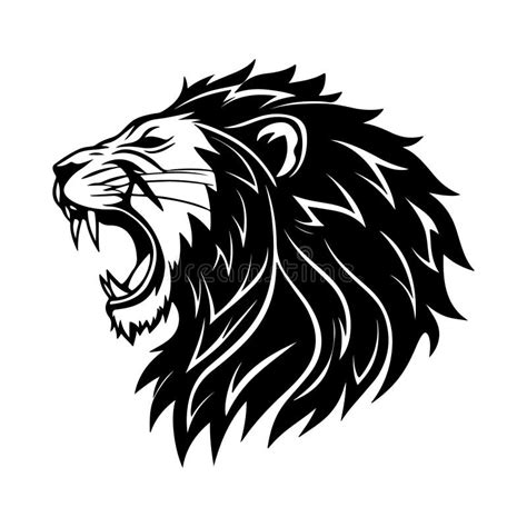 Roaring Lion Face In Bold Silhouette Style Stock Vector Illustration Of Look Focus 383765597
