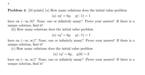 Solved Problem 4 10 Points A How Many Solutions Does Chegg Com