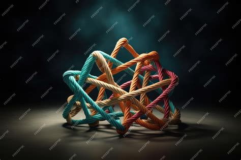 Premium Ai Image Connected Ropes Shaped As A Winning Symbol Represent Diverse Unity And