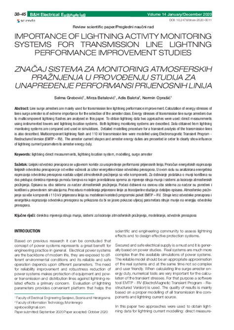 Pdf Importance Of Lightning Activity Monitoring Systems For Transmission Line Lightning