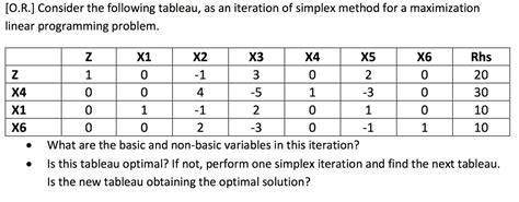 solved [o r ] consider the following tableau as an