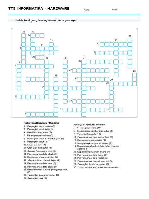 Tts Informatika Hardware Teka Teki Silang Pdf