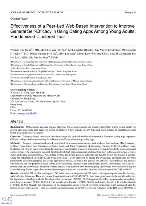 Pdf Effectiveness Of Peer Led Web Based Intervention To Improve General Self Efficacy Amongst