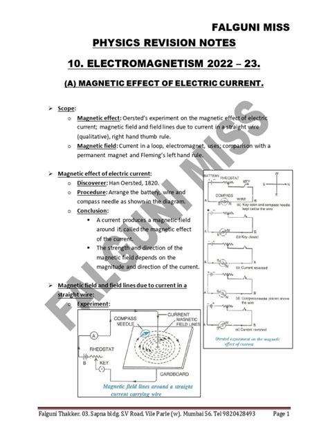 10 Phy Icse X Electro Magnetism Pdf Electromagnetic Induction Electric Generator