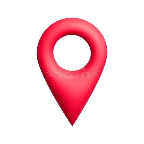 Red Map Pin Icon With Open Center For Gps Navigation And Location Marking In Digital Maps Stock