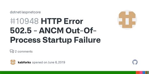 Error Ancm Out Of Process Startup Failure Issue