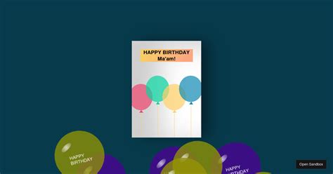 React Floating Balloons Examples Codesandbox