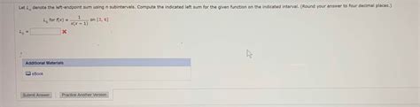 Solved Let L Denote The Left Endpoint Sum Using N