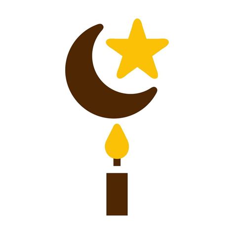 Candle Icon Solid Brown Yellow Colour Ramadan Symbol Perfect 22144959