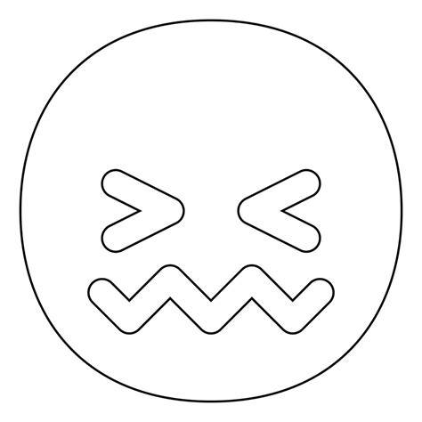 Раскраска Сильно смущённый смайлик распечатать раскраски для детей