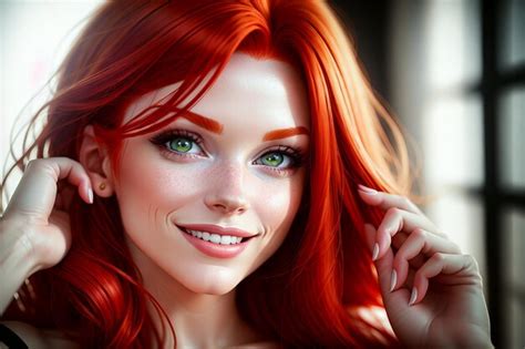 Premium Photo Portrait Of A Beautiful Redhead Girl