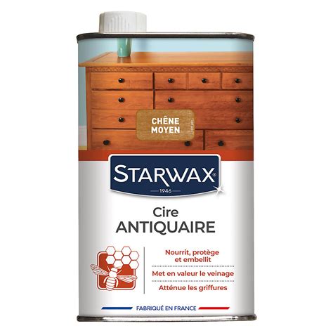 Cire Antiquaire Liquide Bois Ciré Chêne Moyen Starwax 500ml