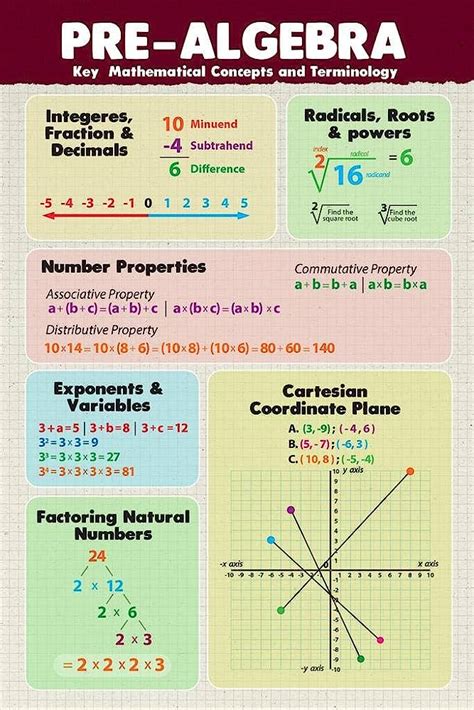 Pre Algebra Key Concepts And Terminology Quick Reference Guide 3726763