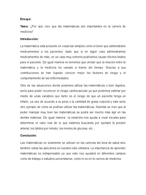Importancia De La Matematica Pdf