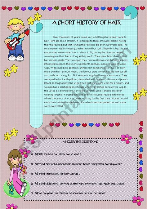A Short History Of Hair Esl Worksheet By Azuree