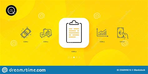 Graph Chart Graph And Clipboard Minimal Line Icons For Web Application Printing Vector Stock
