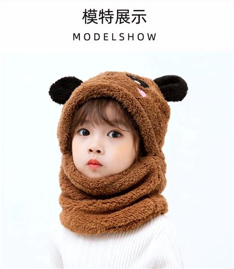 Мультяшная шапка для девочек и мальчиков шарф утепленная шапка зимняя шапка для детей Товары