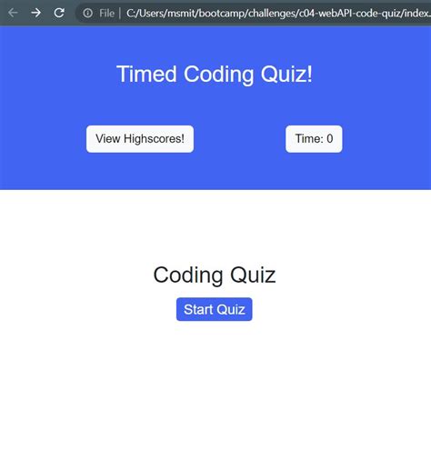 Github Austinbq C Webapi Code Quiz This Is Challenge From The Ut Coding Bootcamp Web