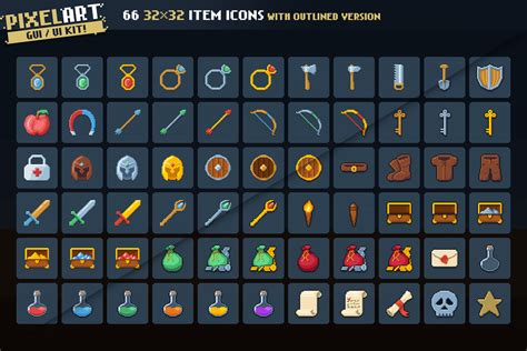 pixel art gui ui kit over 400 png 151 icons