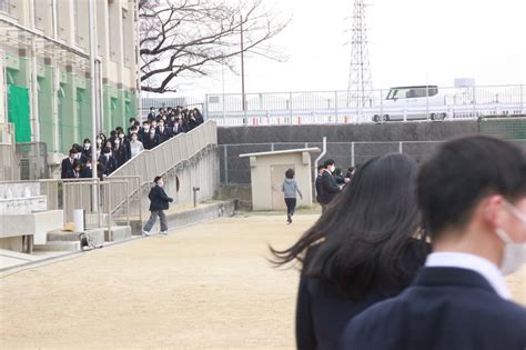 2月3日金真剣に避難訓練を行いました 岸和田市立土生中学校