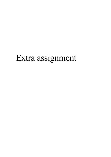 Extra Assignment Summary Of The Sdgs Extra Assignment The Sdgs Are