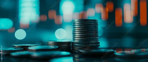 Through Stacked Coins And Data Visualization Graphs Oil Price Increase