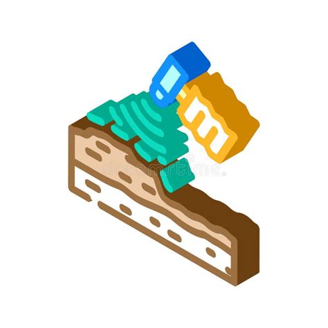 Geotechnical Analysis Hydrogeologist Isometric Icon Vector Illustration Stock Vector