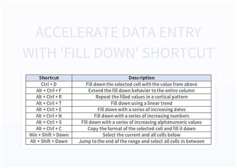 Speed Up Data Entry Using The Fill Down Shortcut Excel Template Free Download Pikbest