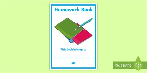 Homework Book Cover Teacher Made