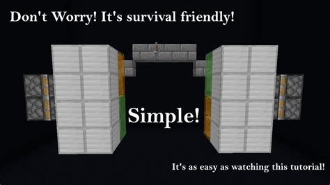 Super Simple Minecraft 4x4 Piston Door Tutorial Youtube