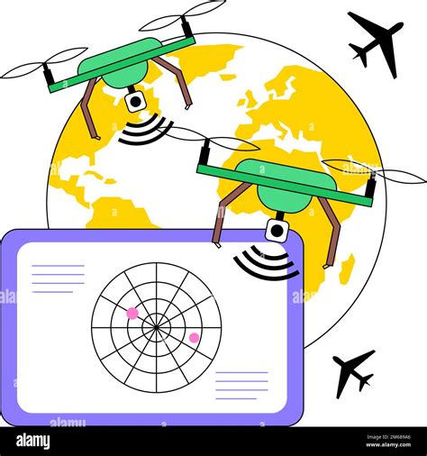 Military Drone Abstract Concept Vector Illustration Military Robotics Drone Use In Defense