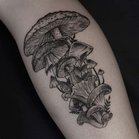 Realistic Mushroom Tattoos