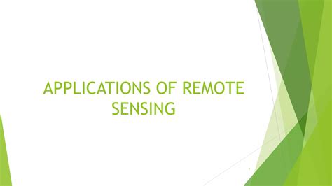 Application Of Remote Sensing Pptx