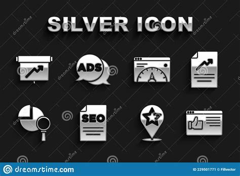 Set Seo Optimization Document With Graph Chart Browser Window Map