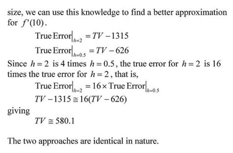 A Problem Using Central Divided Difference Error Order Numerical